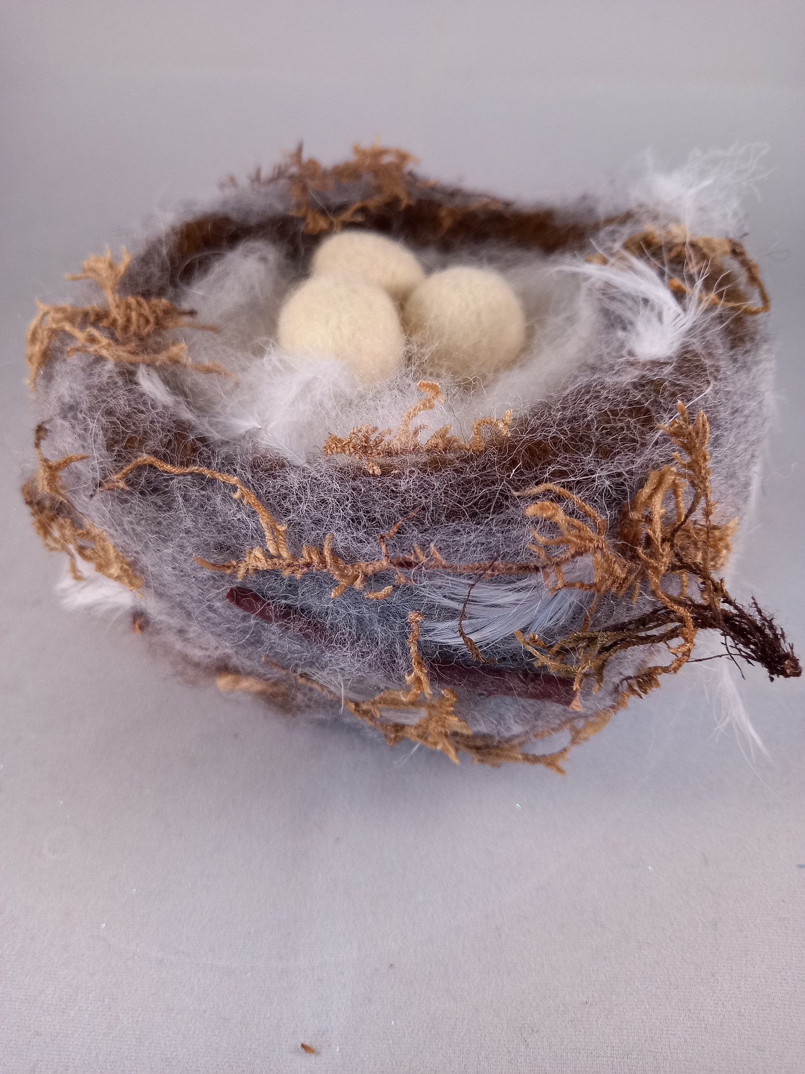 Needle Felted Bird Nest. Woodland Ornament Easter Table - Etsy