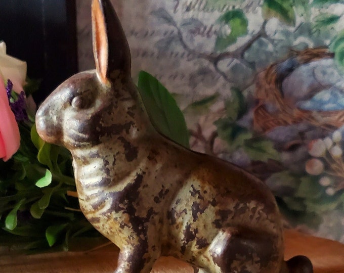 Antique Original Wing Hubley Cast Iron Seated Rabbit Bank - Etsy