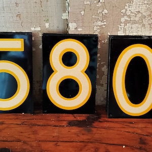 Vintage Reflective Metal House Numbers, # 0, #5, #8 - Etsy