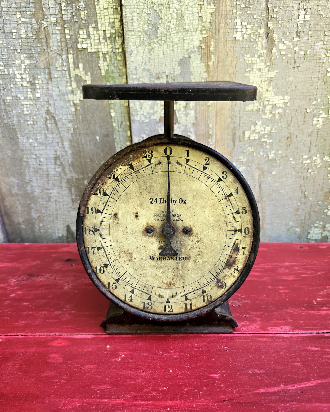 Antique 1906 Hanson 24lb Kitchen Scale | Vintage Black Metal Scale ...
