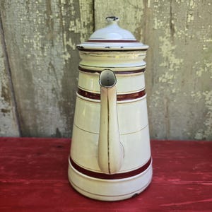 Vintage Belgium Enamelware Coffee Pot by Saint Servais | Antique ...