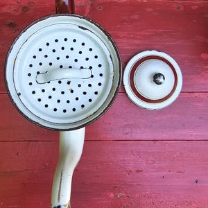 Vintage Belgium Enamelware Coffee Pot by Saint Servais | Antique ...