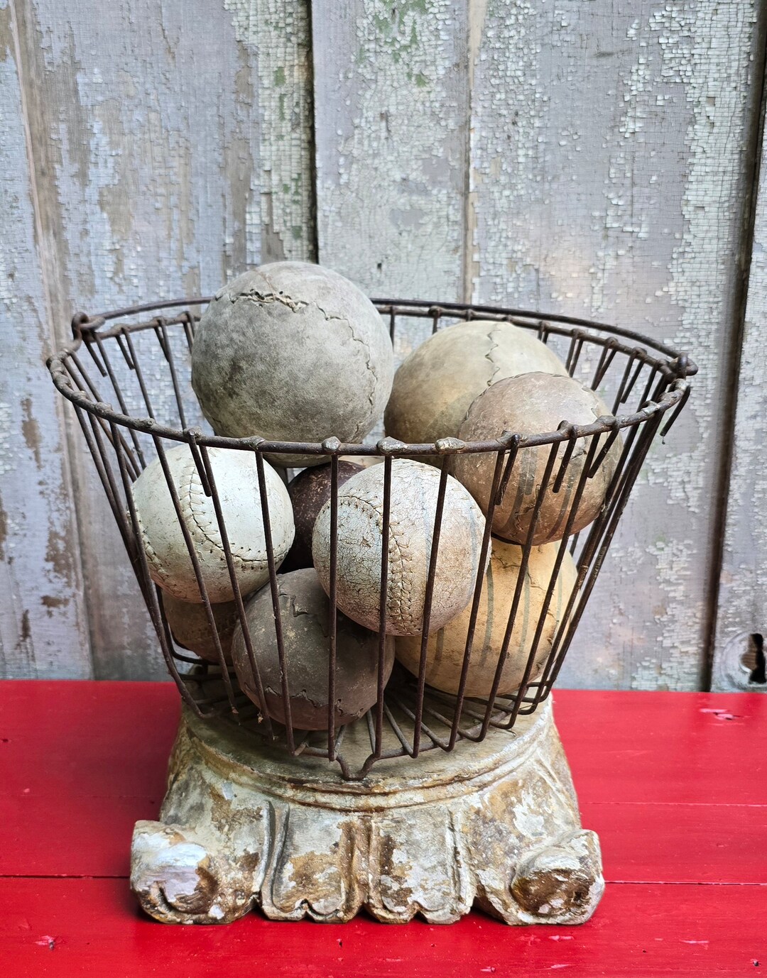 Antique Hand-stitched Leather Softball: Official Clincher, Vintage ...