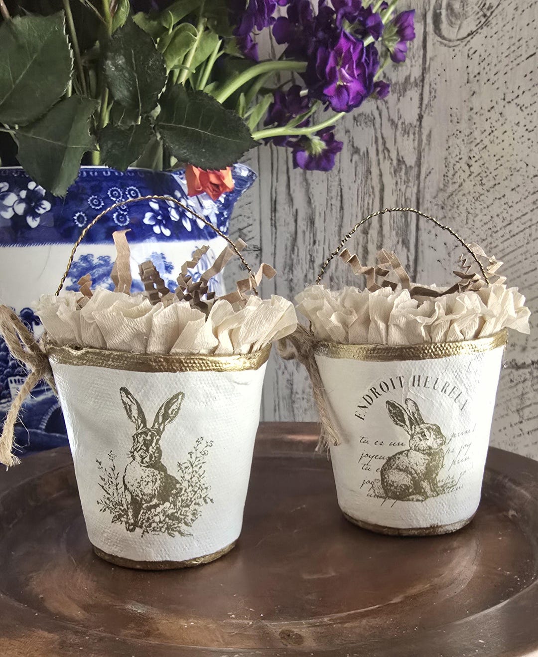 Vintage-inspired Handmade Easter Candy Cups – Set of 2, Decorative ...