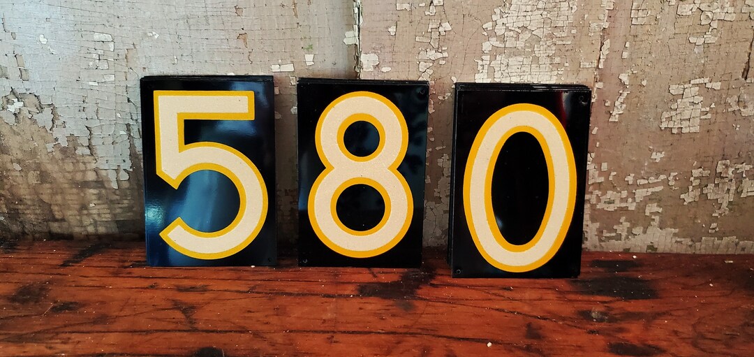 Vintage Reflective Metal House Numbers, # 0, #5, #8 - Etsy
