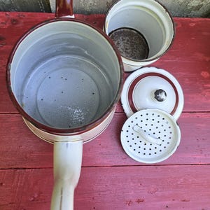 Vintage Belgium Enamelware Coffee Pot by Saint Servais | Antique ...