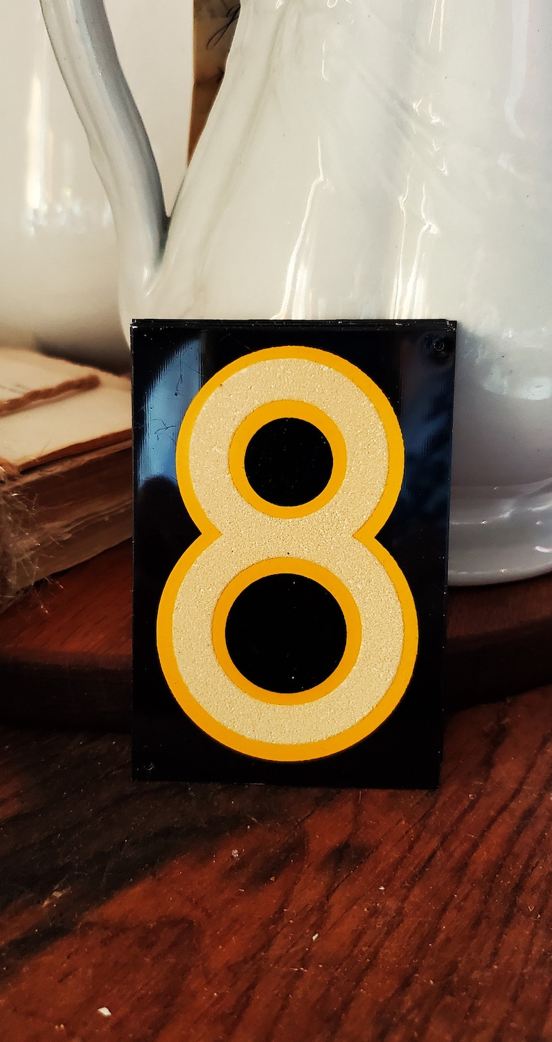 Vintage Reflective Metal House Numbers, # 0, #5, #8 - Etsy