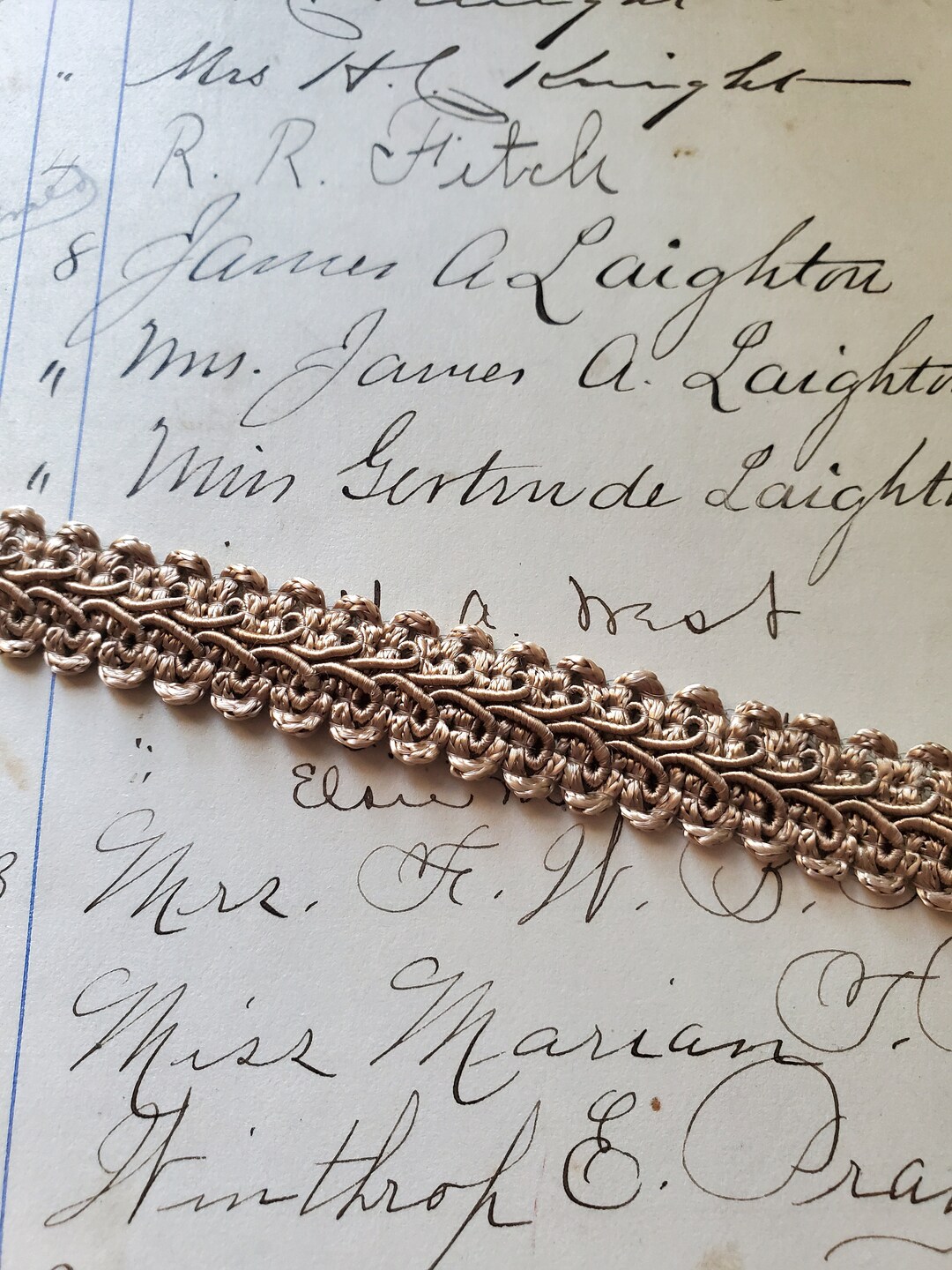 Vintage 1/2 French Gimp Trim Beige Vintage Upholstery Trim Braided Trim ...