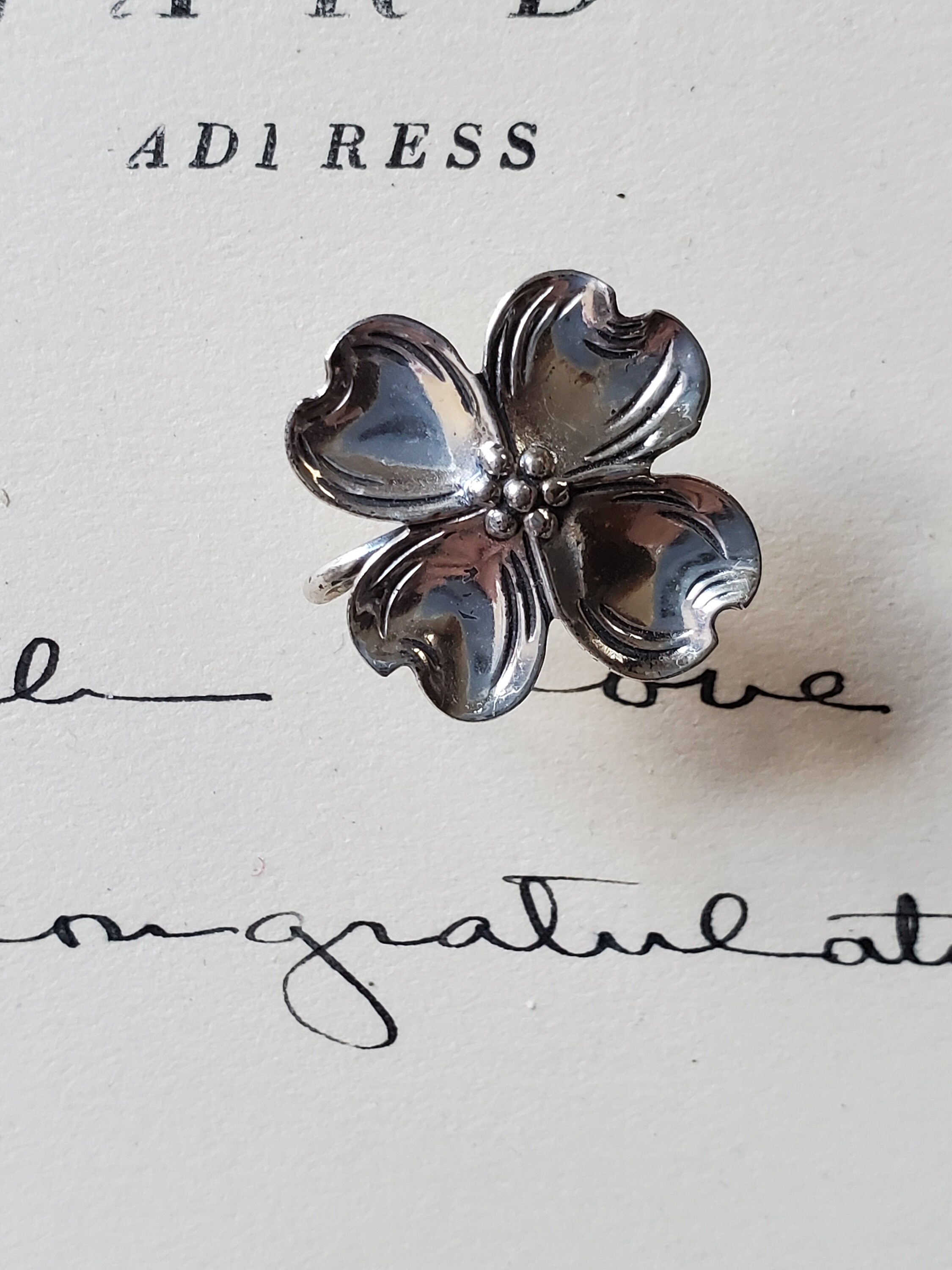 Vintage Sterling Silver Flower Pin and Earrings Set Gift for | Etsy