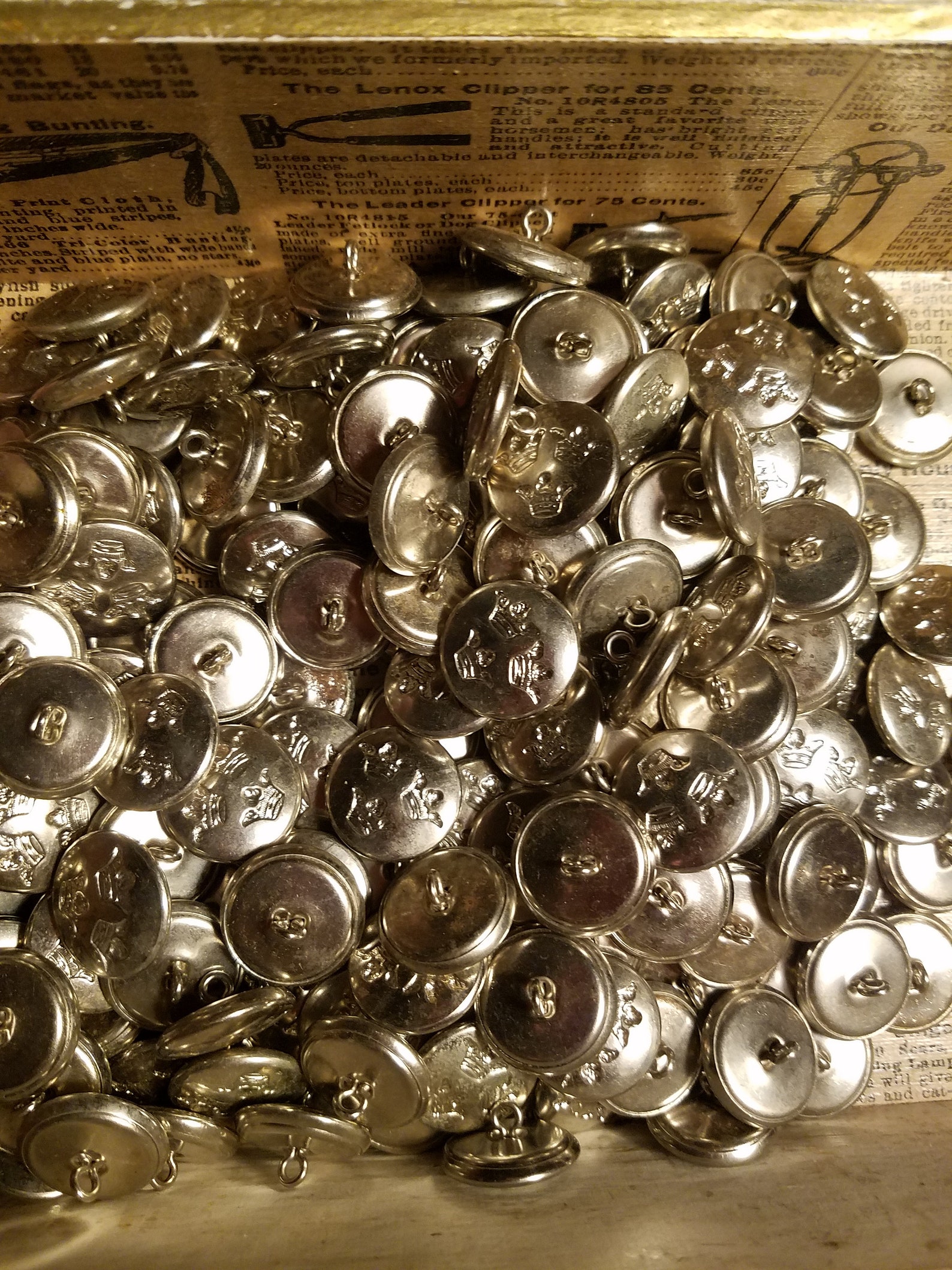 Vintage 3/4 Silver Domed Metal Buttons NOS Sets of 6 - Etsy Singapore