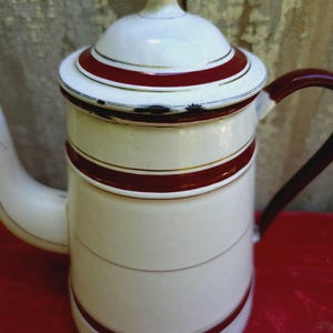Vintage Belgium Enamelware Coffee Pot by Saint Servais | Antique ...