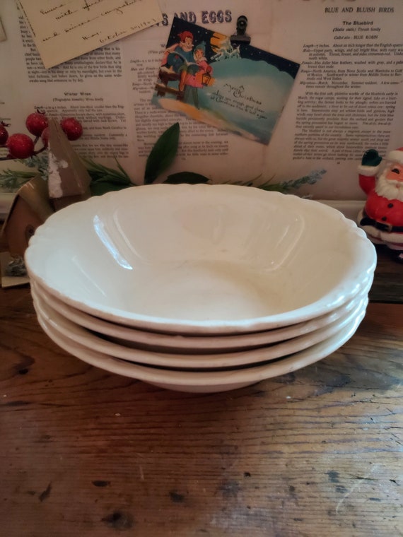 Vintage Classic Scio Pottery White Ransom Serving Bowls | Etsy