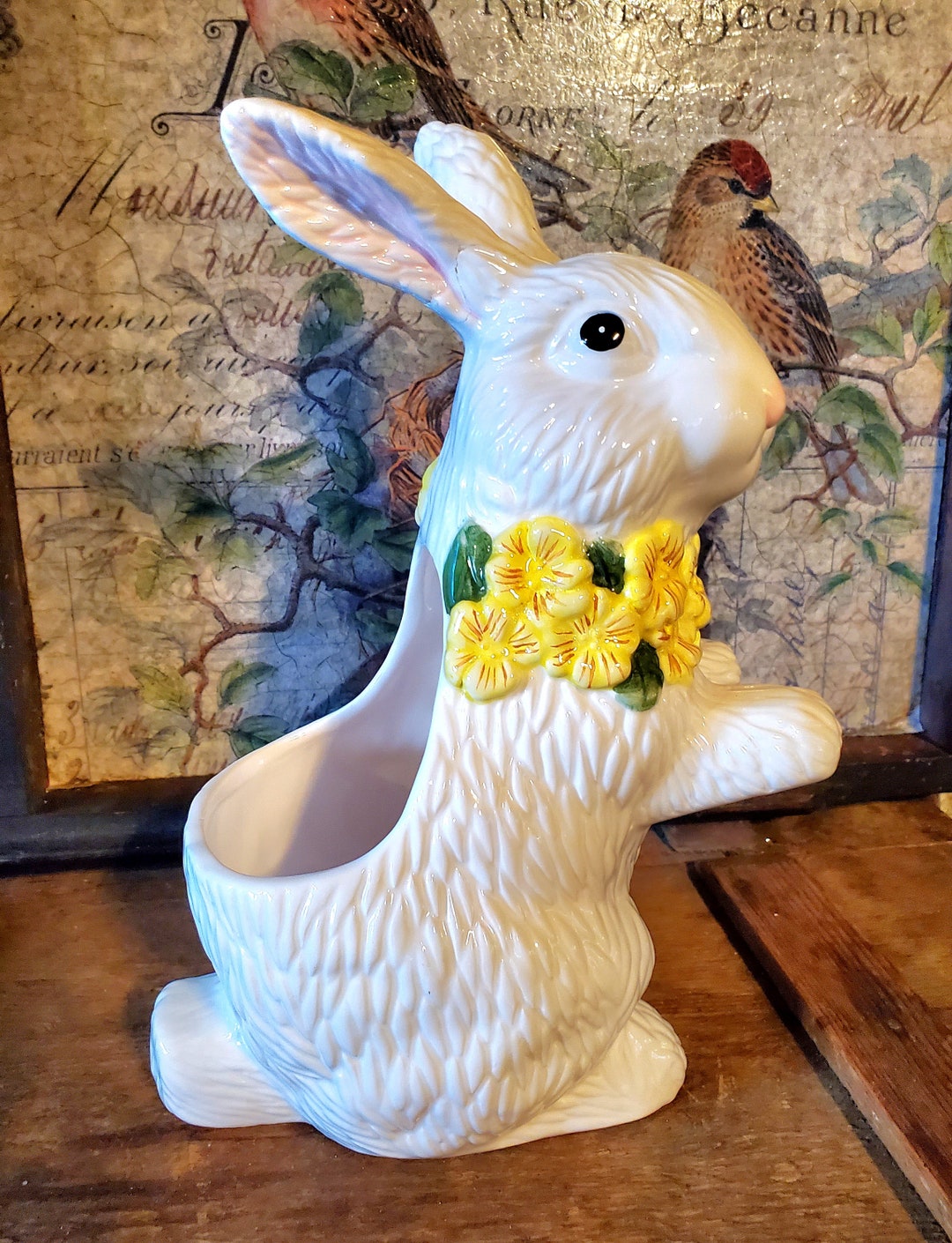 Vintage Easter Bunny Indoor Planter Flower Vase Vintage Easter Decor ...