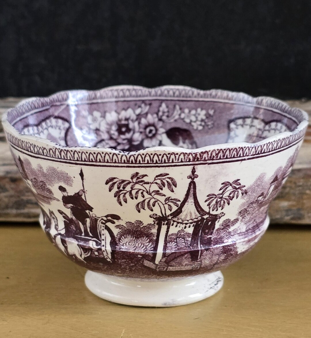 Antique William Adams Palestine #4 Mulberry Transferware Tea Bowl ...