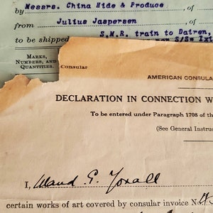 Antique US Customs Forms: 1920s Ephemera for Junk Journals - Etsy