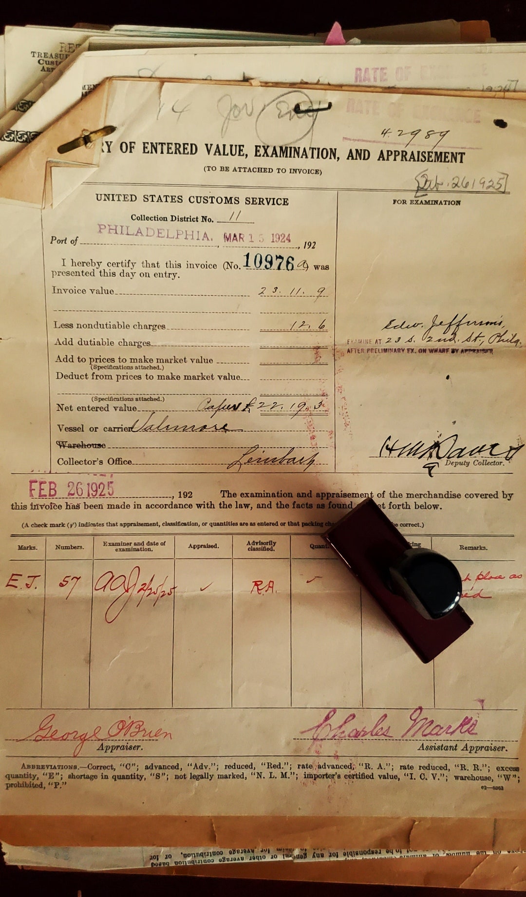 Antique US Customs Forms: 1920s Ephemera for Junk Journals - Etsy