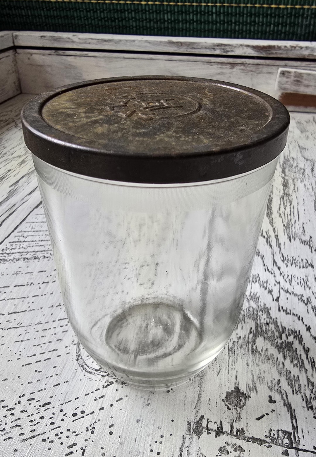 Vintage 1930s Hazel Atlas Clear Glass Jelly Jar With Original Metal Lid ...