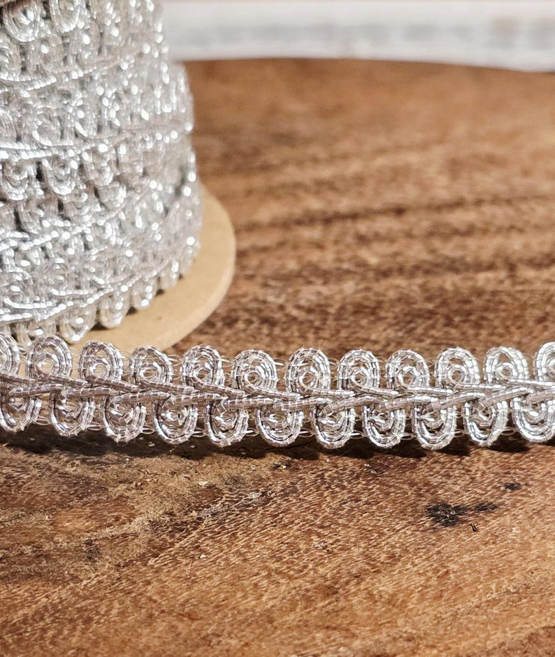 Vintage Gold and Silver Metallic Gimp Trim 1 Yard | Braided Upholstery ...