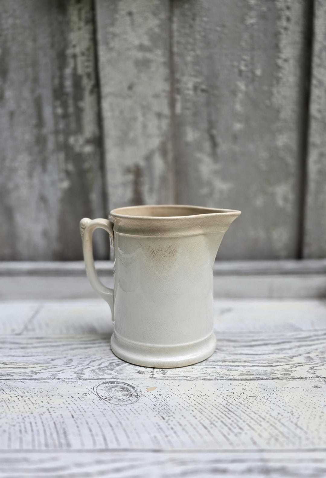 Antique English Ironstone Milk Pitcher | 19th Century White Ironstone ...