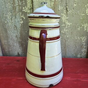 Vintage Belgium Enamelware Coffee Pot by Saint Servais | Antique ...