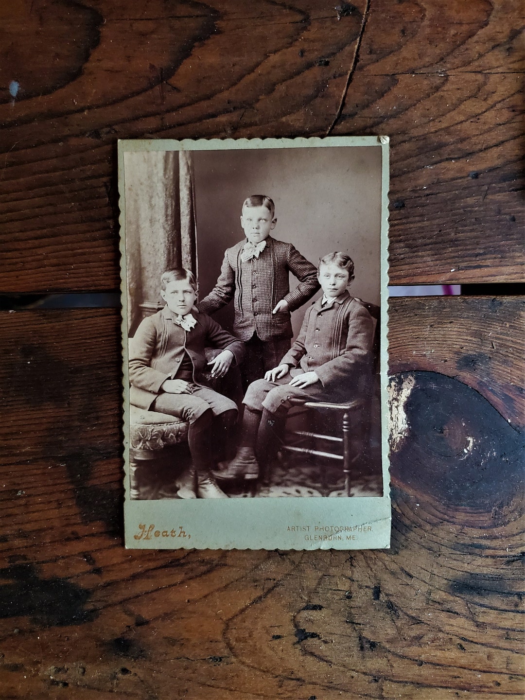 Antique Cabinet Card Photograph - Victorian Brothers Portrait - Sepia ...