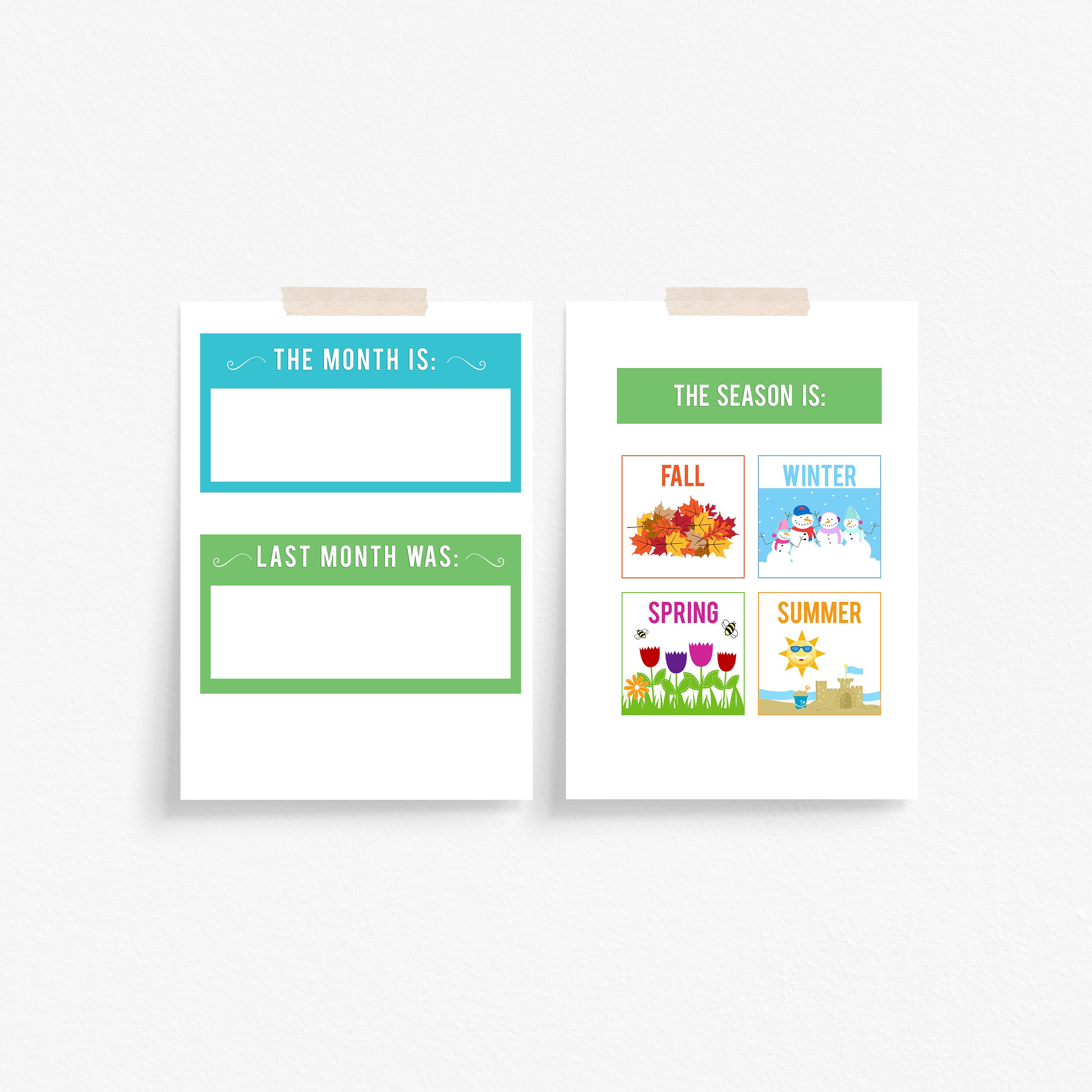 Morning Board Printable Bundle, Circle Time Activity, Weather, Calendar ...