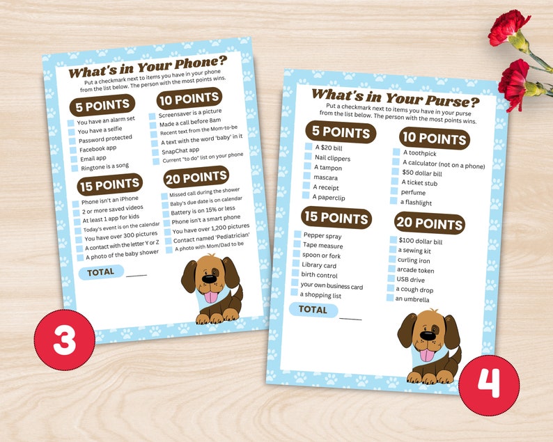 Puppy Dog Baby Shower Printable Game Templates, Dog Baby Shower, Boy ...