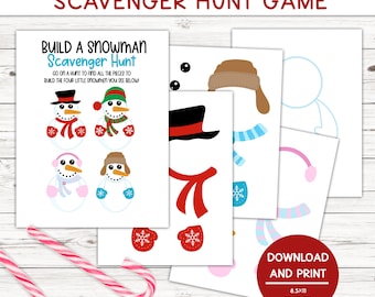 Find Frosty and Friends Game Printable Snowman Scavenger Hunt Digital ...