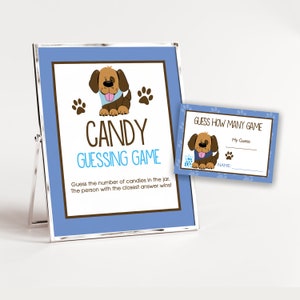 Puppy Dog Guess How Many Candies Baby Shower Game, Candy Guessing Game ...