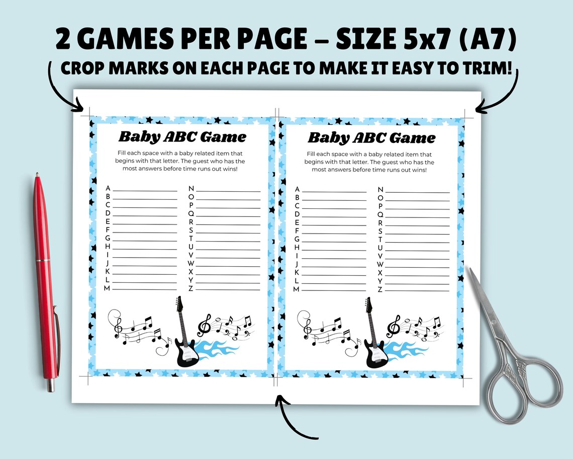 Blue Rock Star Baby Shower Games, Boys Rock Baby Shower Theme, Born to ...