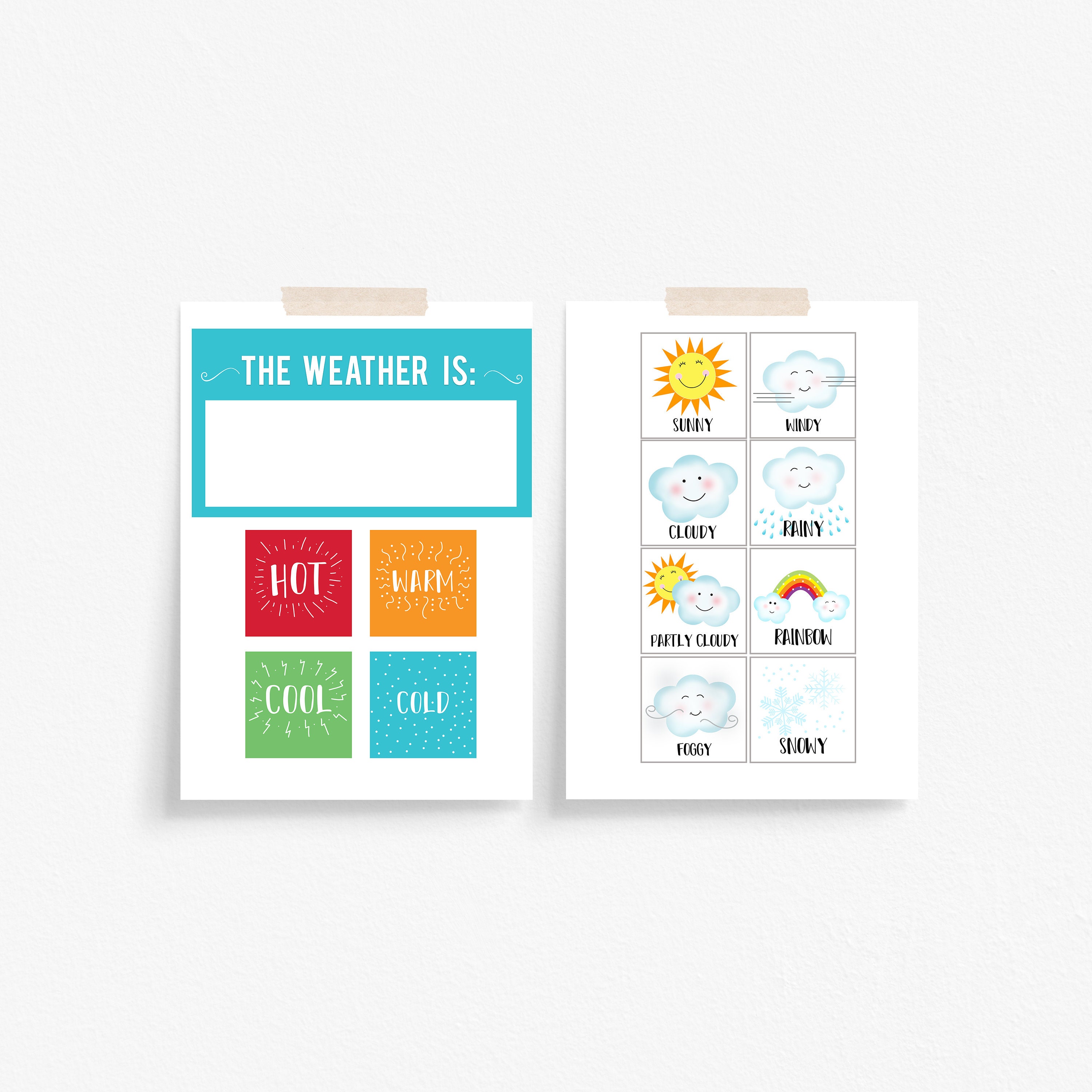 Morning Board Printable Bundle, Circle Time Activity, Weather, Calendar ...