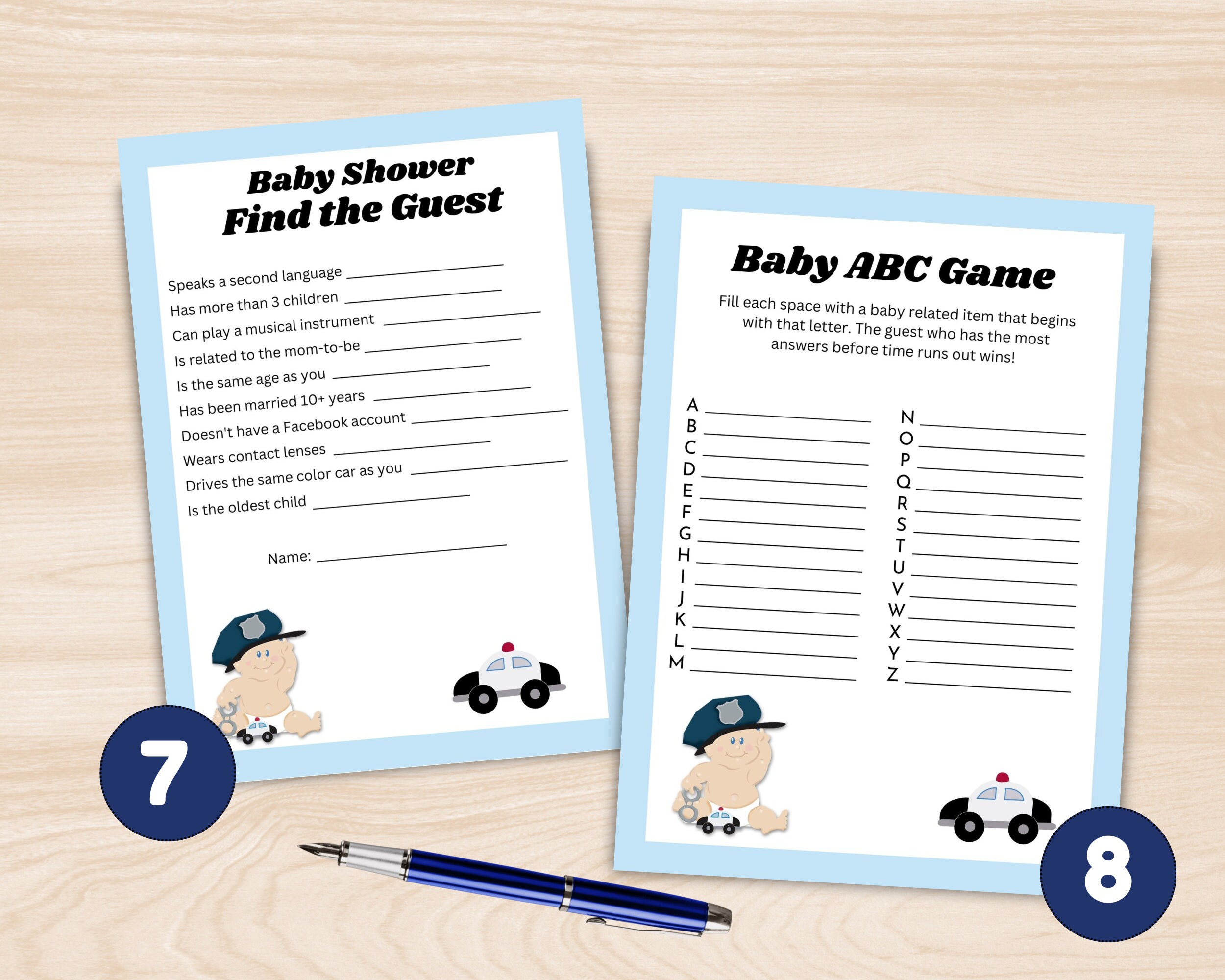 Police Officer Baby Cop Shower Games, Police Baby Shower, Police ...