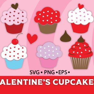 Valentine Cupcake SVG, Cupcake SVG Cut Files, Cupcake Vector, Valentine ...