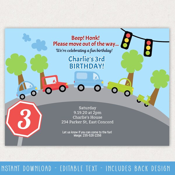 Traffic Light Birthday Invitation - Etsy
