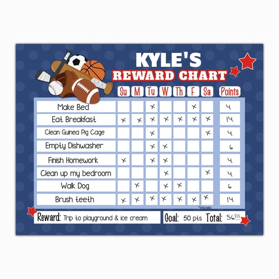 EDITABLE All Stars Sports Chores Tracker Chart Printable | Etsy