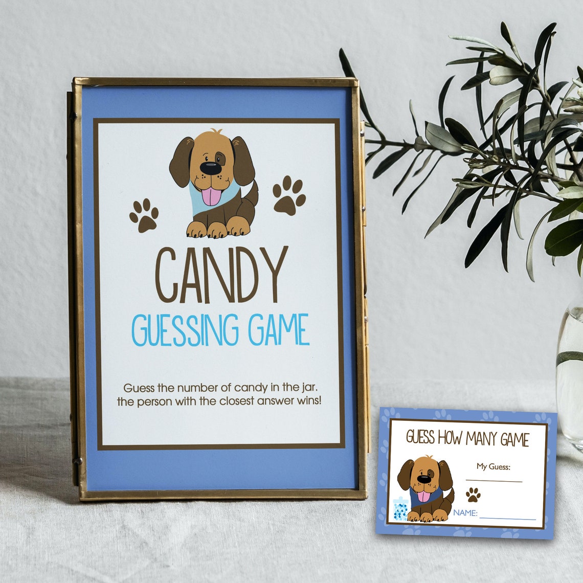 Puppy Dog Guess How Many Candies Baby Shower Game Candy - Etsy
