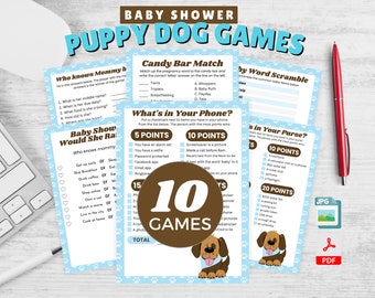 Puppy Boy Shower, Find the Guest Baby Shower, Games Printable, Instant ...