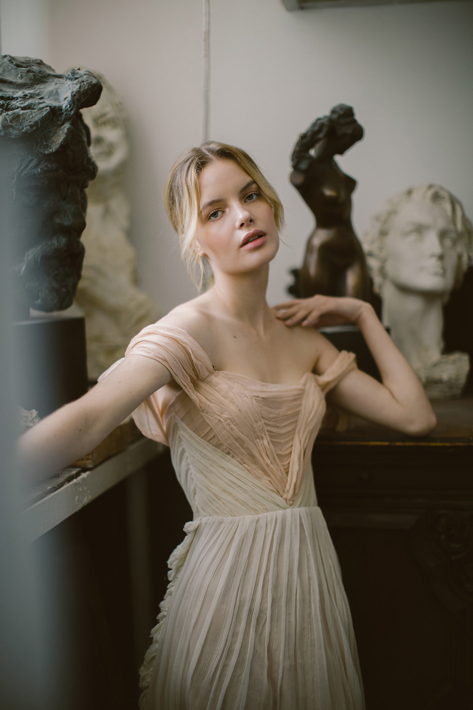 Blush Silk Wedding Gown // Limestone Forest / Crash Silk Wedding Dress ...