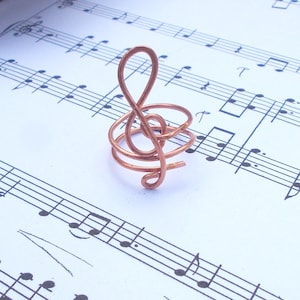 Treble Clef Copper Ring- Violin Key Ring - Etsy