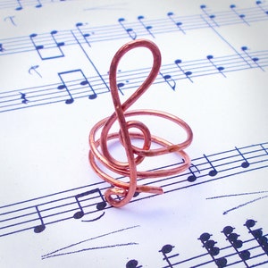 Treble Clef Copper Ring- Violin Key Ring - Etsy