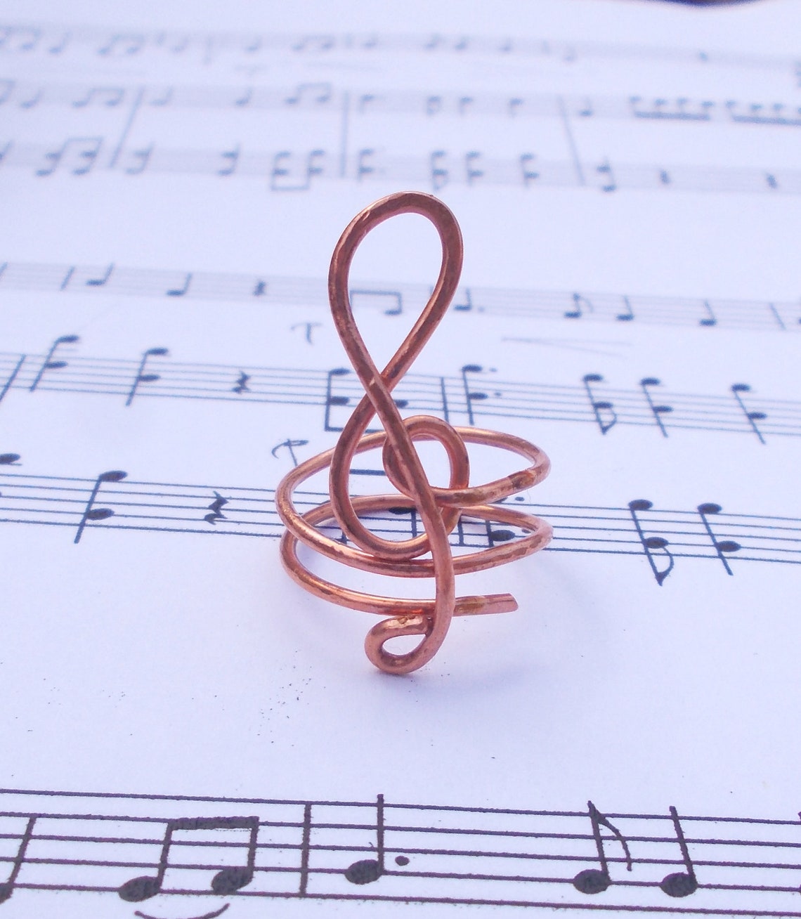 Treble Clef Copper Ring Violin Key Ring - Etsy