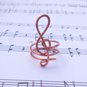 Treble Clef Copper Ring- Violin Key Ring - Etsy
