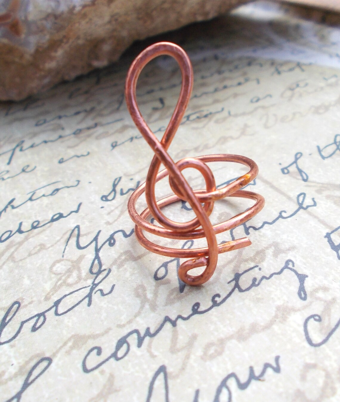 Treble Clef Copper Ring Violin Key Ring - Etsy