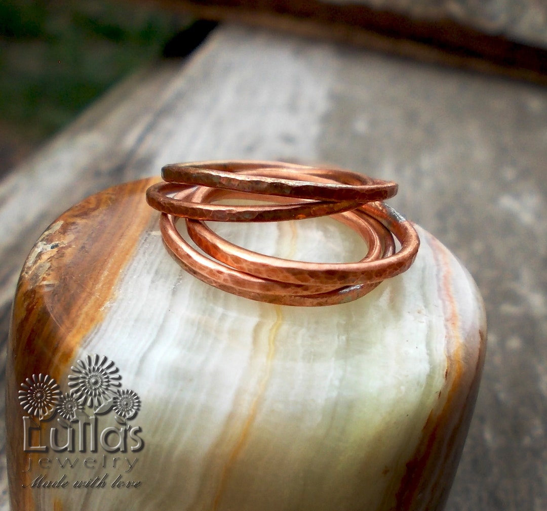 Stackable Copper Ring Set-arthritis Ring - Etsy