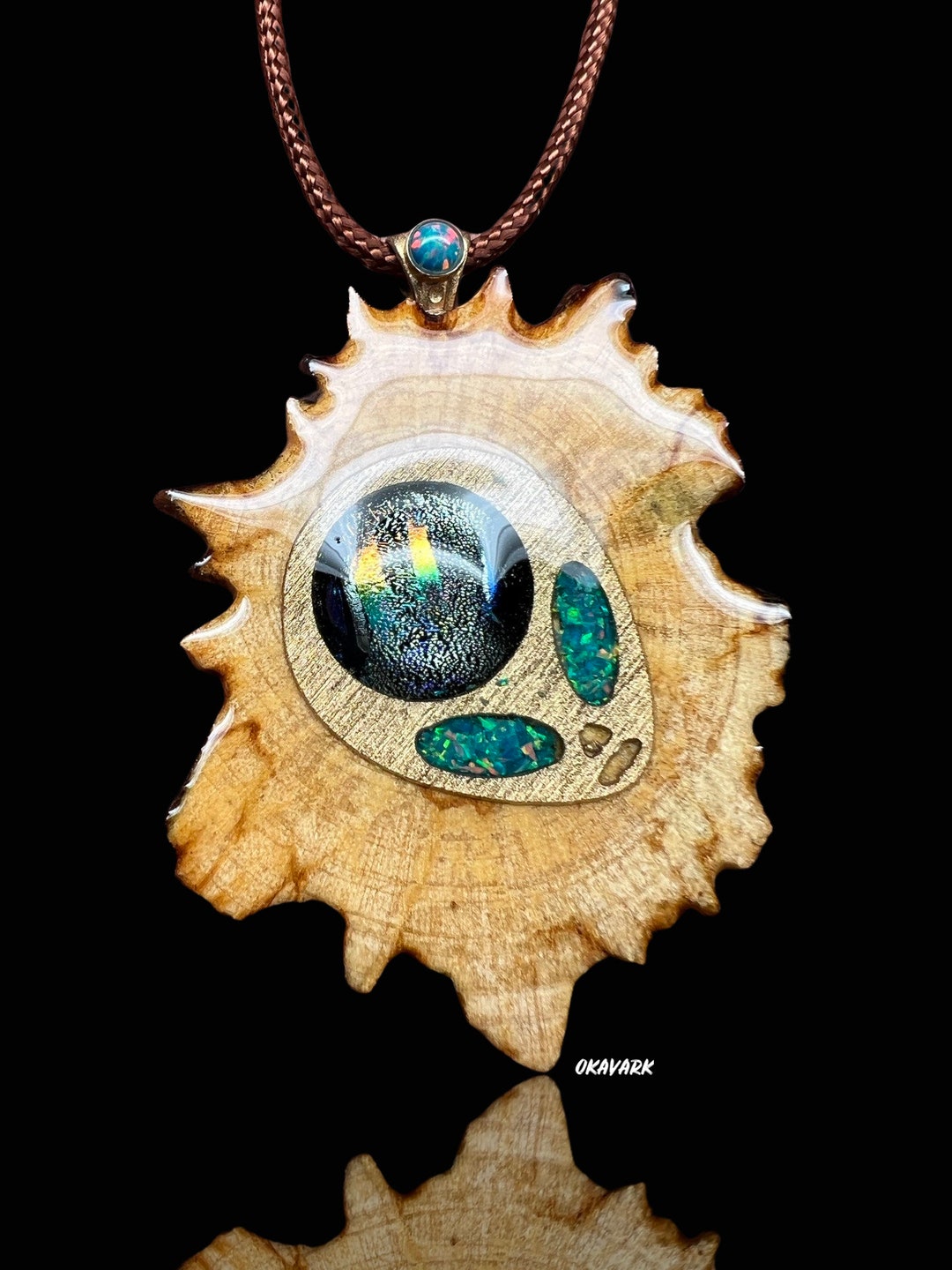 Alien Pendant Okavark Palo Santo Dichroic Glass Pendant Cosplay Jewelry ...