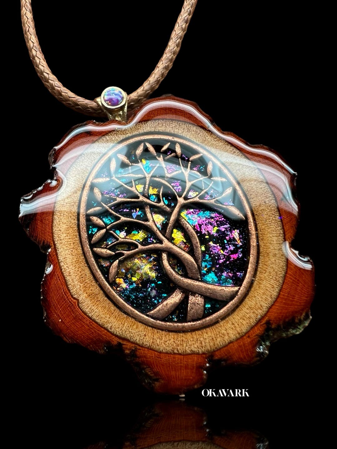 Tree of Life Wooden Pendant Wood and Resin Jewelry, Wooden Pendant ...
