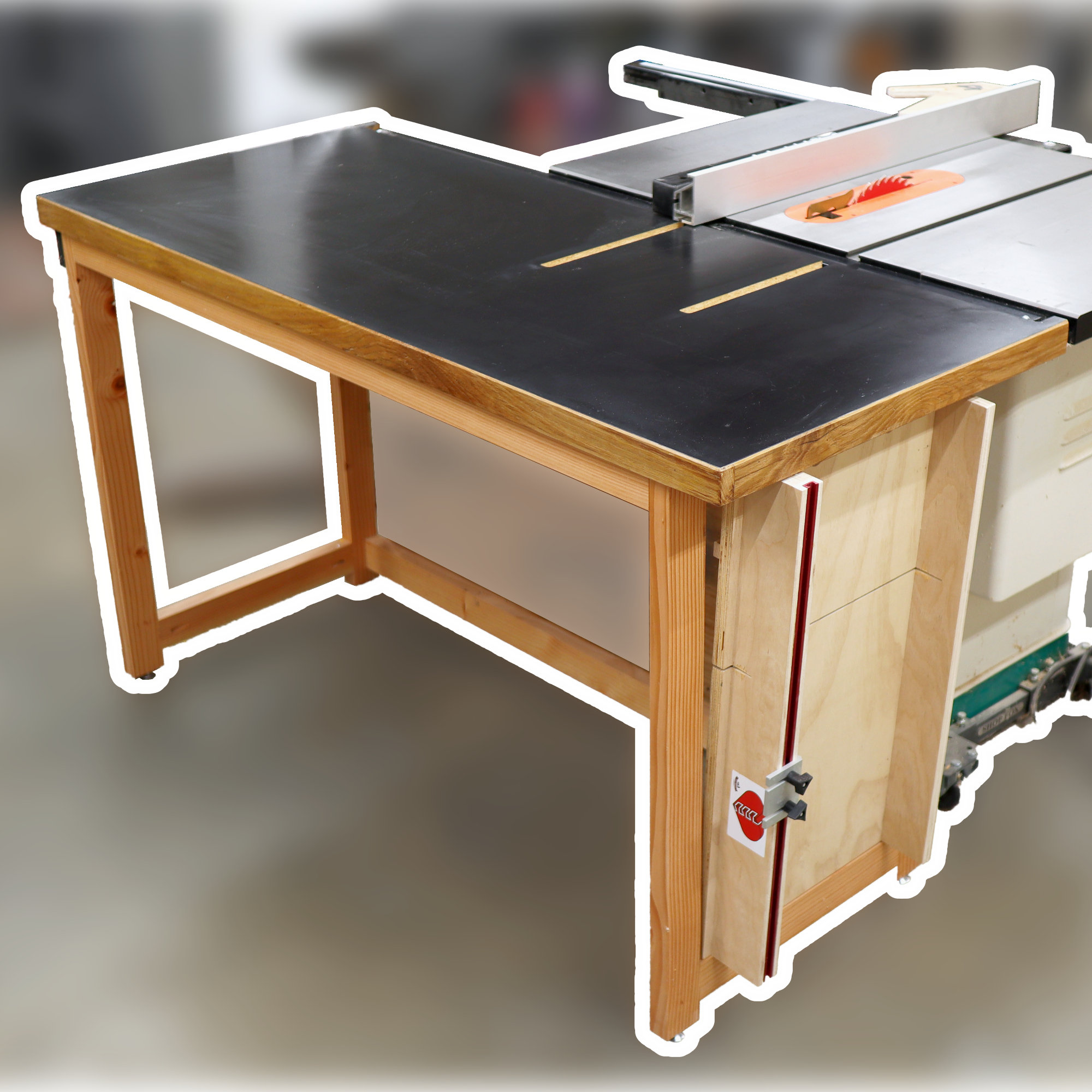 DIY Table Saw Outfeed Table Plans - FREE 3D Model - Easy-to-follow PDF ...