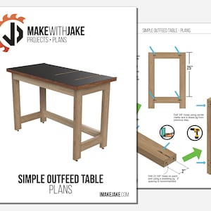 DIY Table Saw Outfeed Table Plans - FREE 3D Model - Easy-to-follow PDF ...
