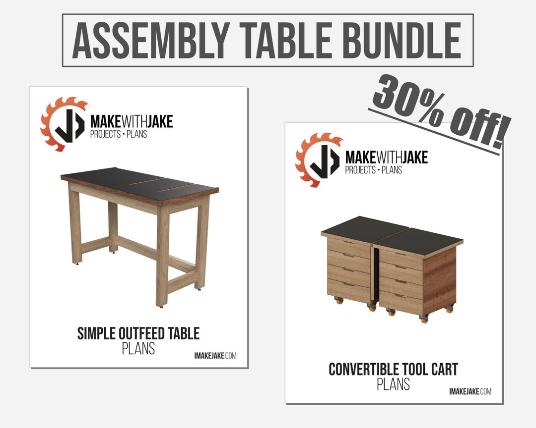DIY Outfeed Table and Organizer Carts Plans Bundle / Easy-to-follow PDF ...