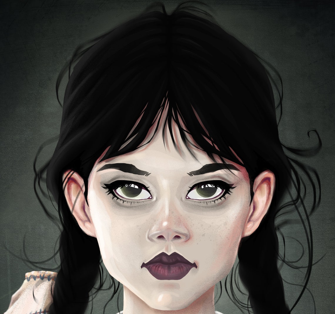 Wednesday Addams Instant Download Portrait Art Print Wall Art - Etsy